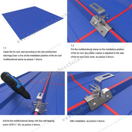 Solar Metal Roof Racking, Universal Bracket, SPC-RF-CK02-HR